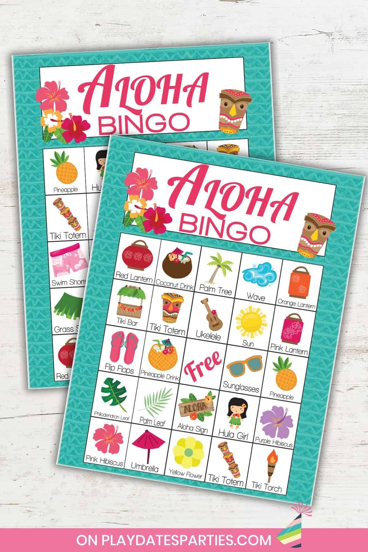 Luau Bingo Cards (Full Page Cards) – PlayDates to Parties