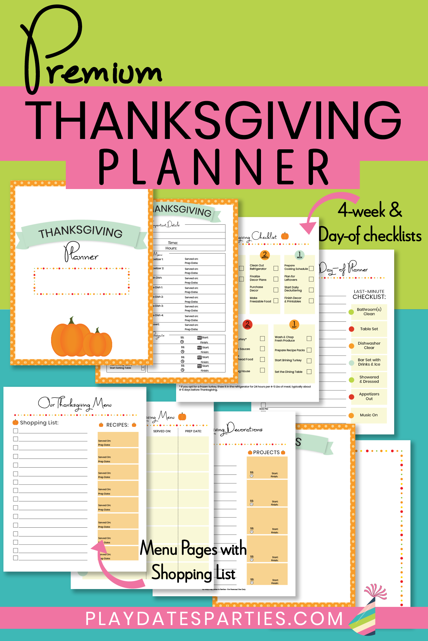 Thanksgiving Planner - Premium – PlayDates to Parties