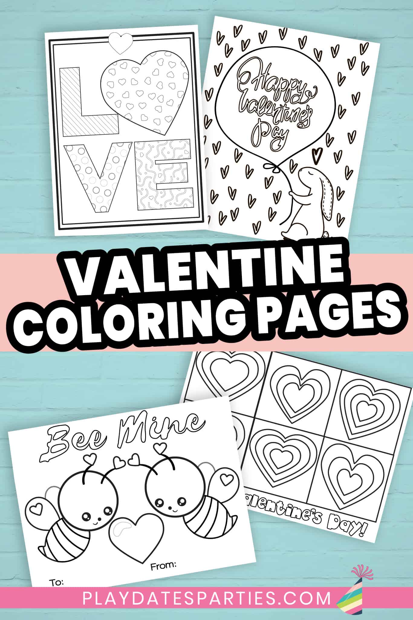 Valentine's Day Coloring Pages – PlayDates to Parties
