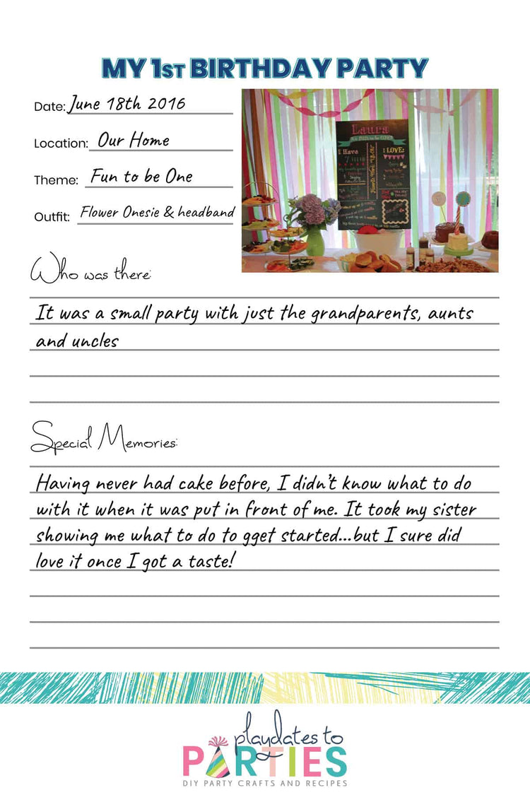 Birthday Interview Journal Keepsake – PlayDates to Parties