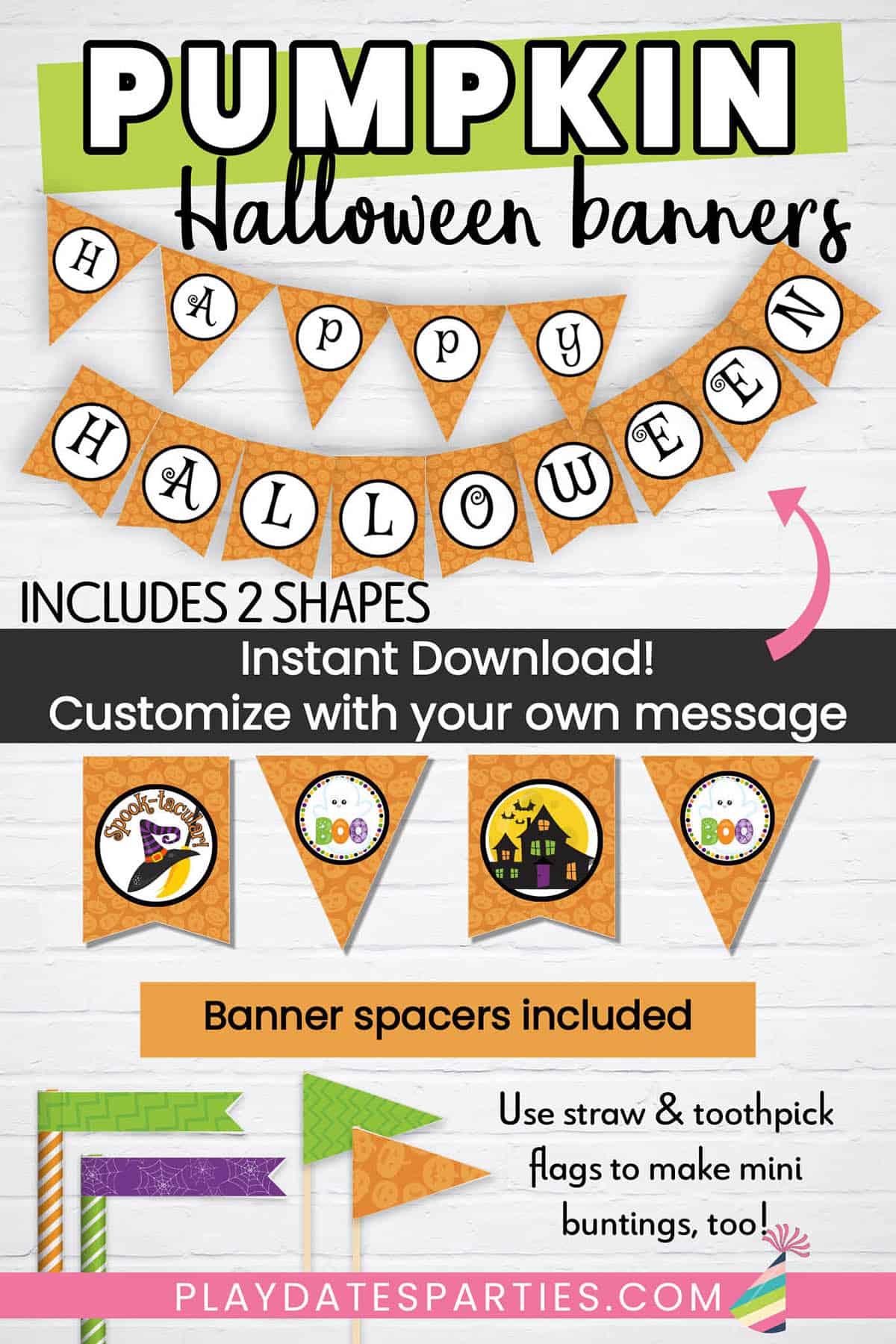 Pumpkin Halloween Party Banners – PlayDates to Parties