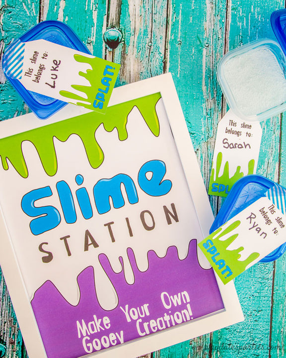 Slime Party Signs & Tags – PlayDates to Parties