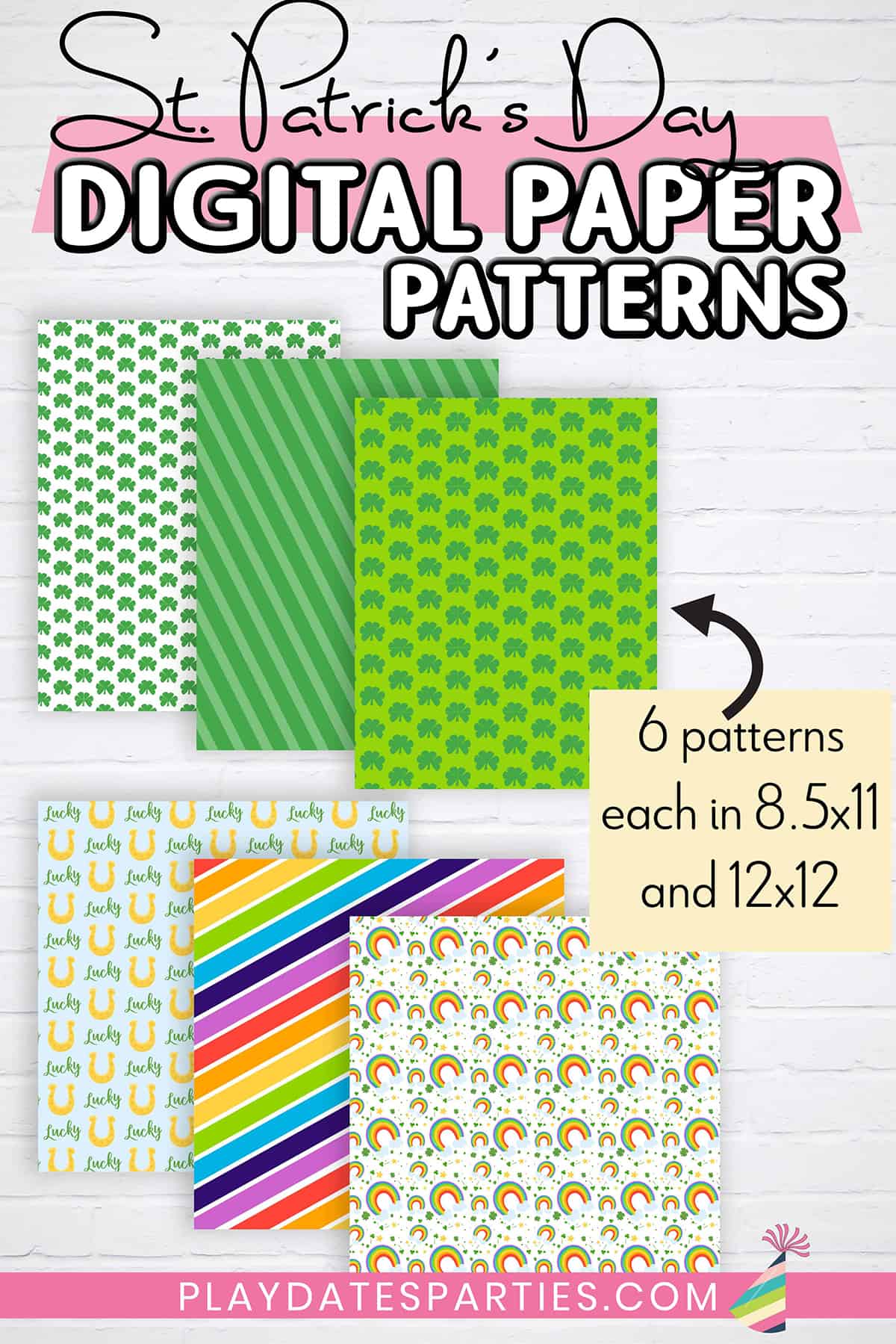 St. Patrick's Day Digital Paper Patterns – PlayDates to Parties