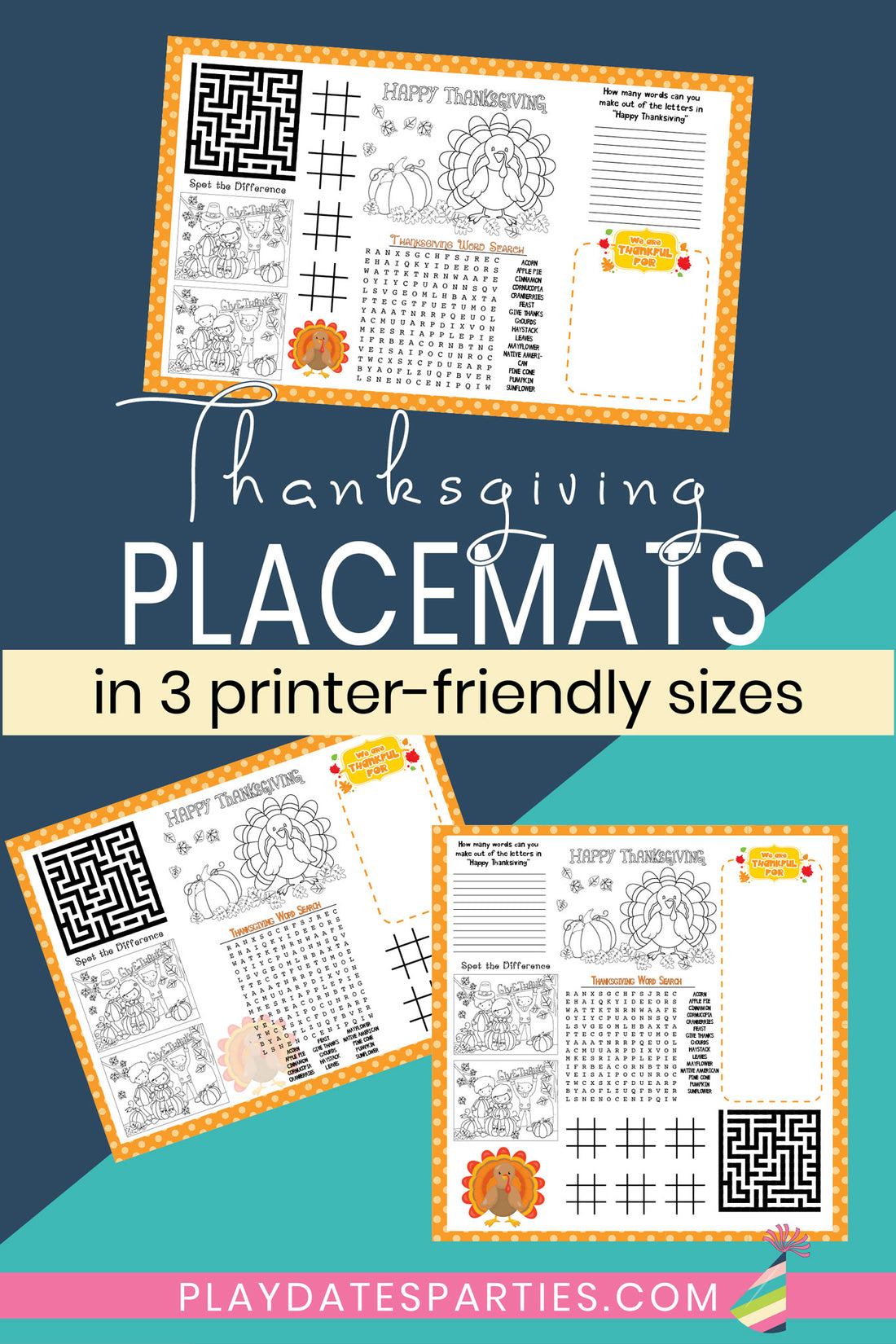 Printable Thanksgiving Placemats – PlayDates to Parties